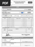 Formulario LA-01 - Solicitud de Licencia | PDF