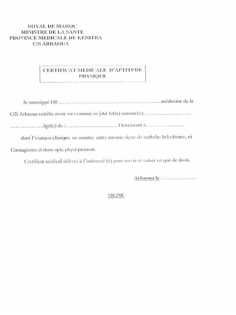 Certificat Medicale | PDF