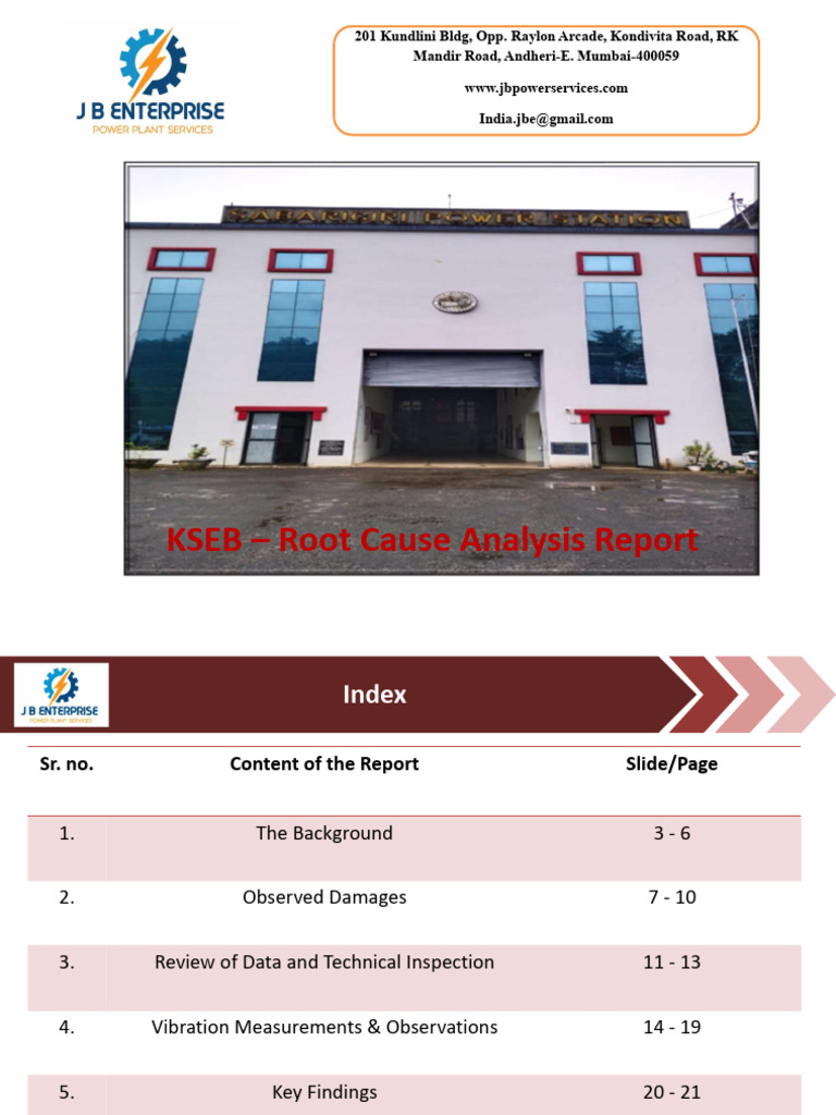 KSEB - Root Cause Analysis Report | PDF | Turbine | Fracture