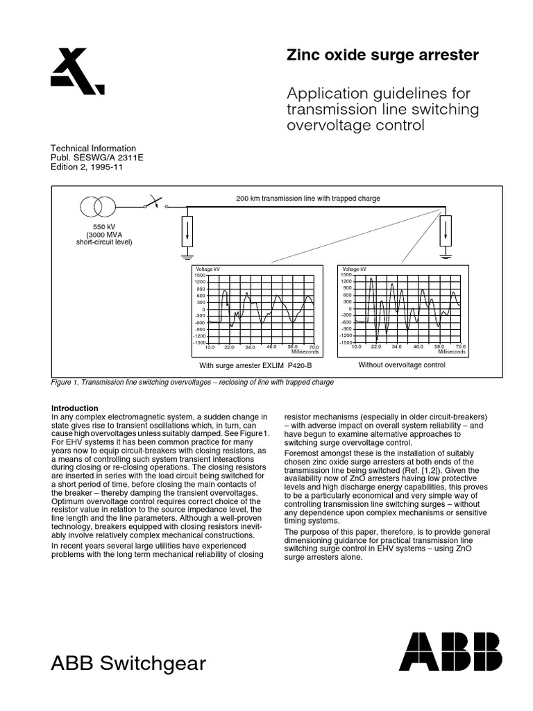 Application Guideline for Transmission Switching Overvoltage | PDF | Electric Power Transmission ...