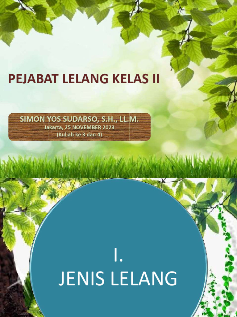 PEJABAT LELANG KELAS II - 25 Nov 2023 Final (Pertemuan 3 & 4) | PDF