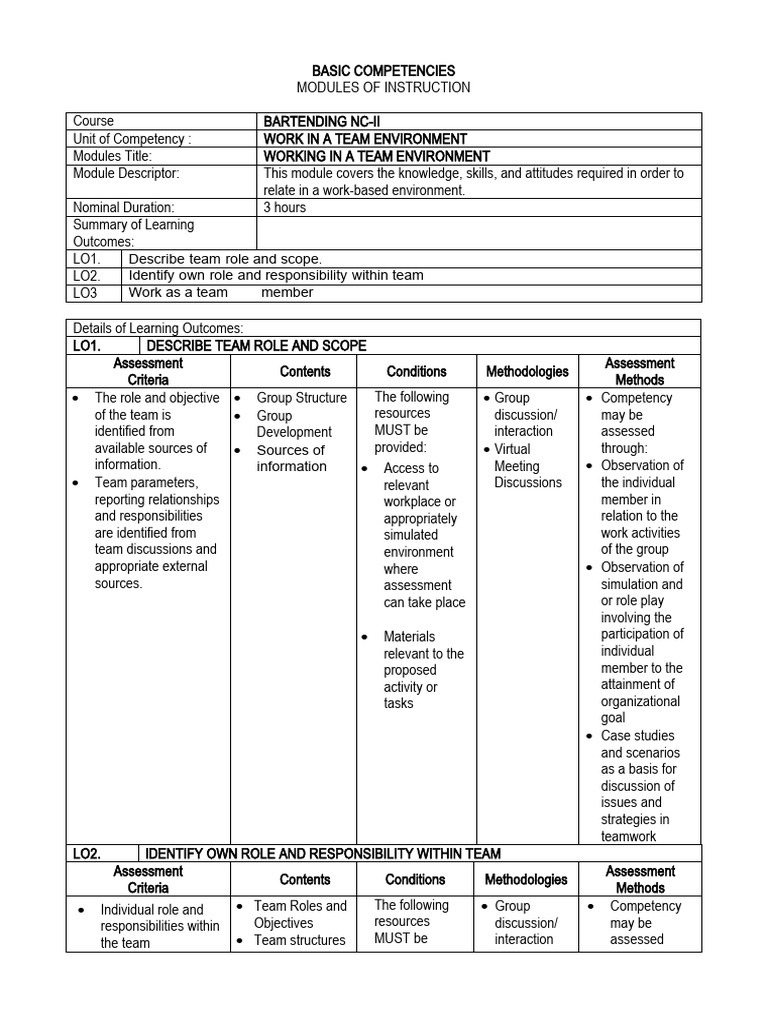 CBC - Module of Instruction Basic 2 | PDF | Simulation | Methodology