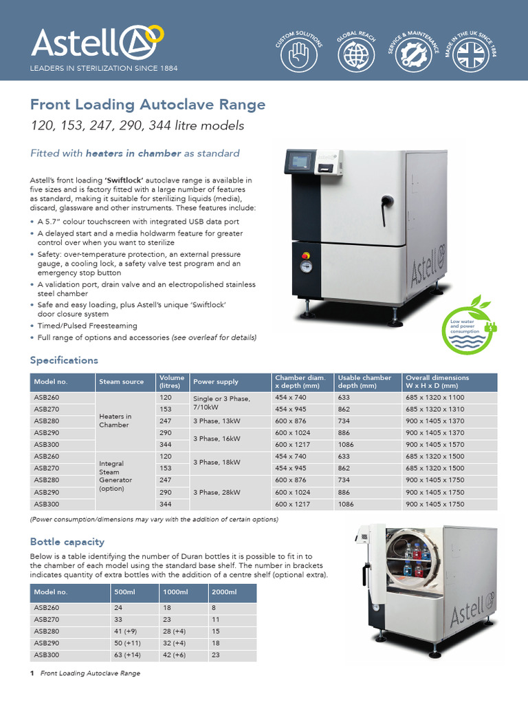 Astell-Scientific Autoclaves ASB | PDF | Steam | Sterilization ...