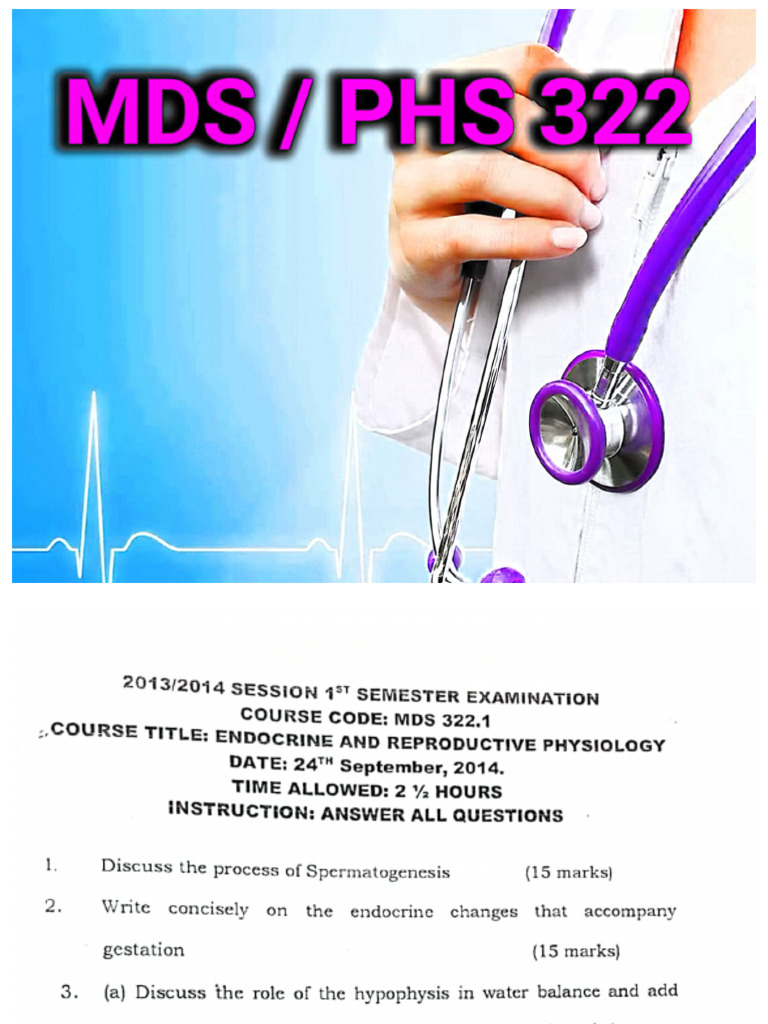 MDS or PHS 322 PAST QUESTIONS | PDF