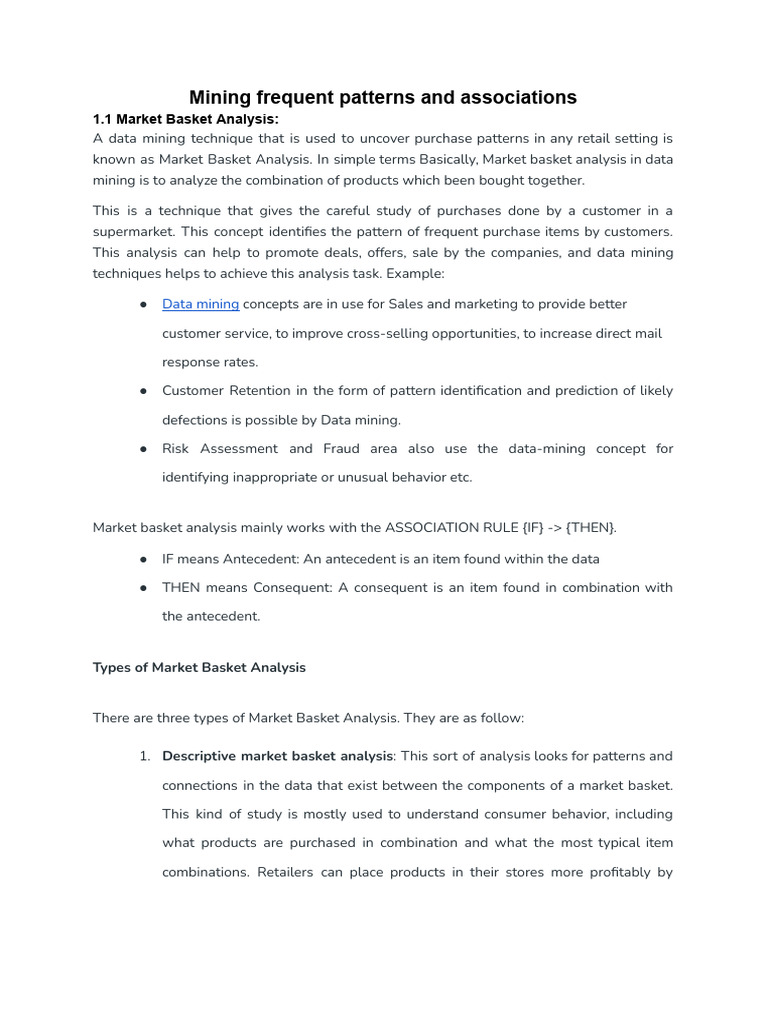 Mining Frequent Patterns and Associations | Download Free PDF | Retail | Consumer Behaviour