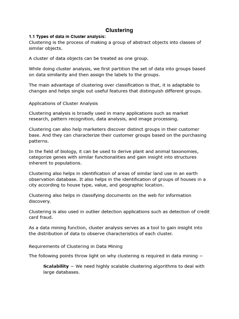Clustering | PDF | Cluster Analysis | Applied Mathematics