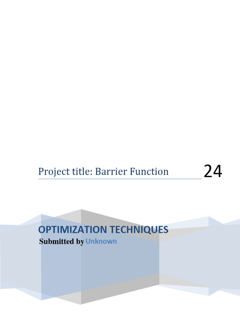 Barrier Method Optimization Guide | PDF | Mathematical Optimization ...