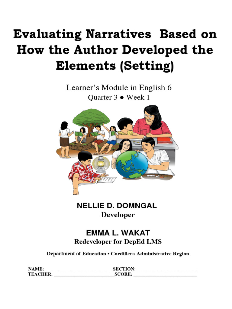 Eng6Q3M1 Evaluating Narratives Settings | PDF