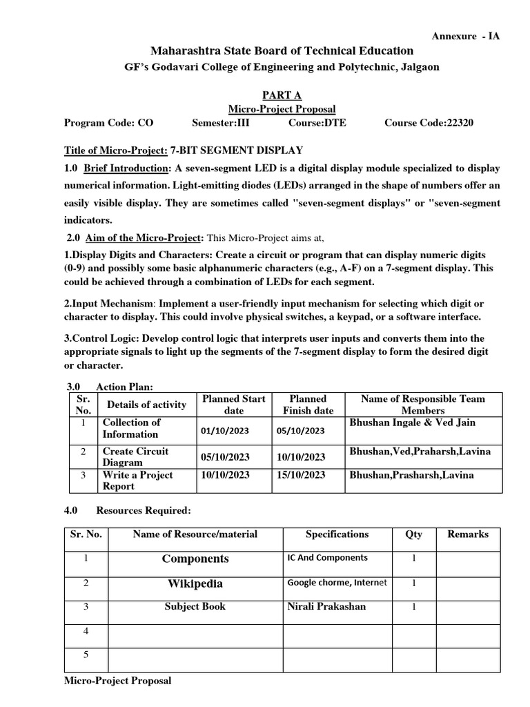1 Part A - Annexure - IA (DTE) | PDF | Computing | Computer Engineering