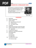 Class 11 Motion in a Straight Line Notes | PDF | Velocity | Speed