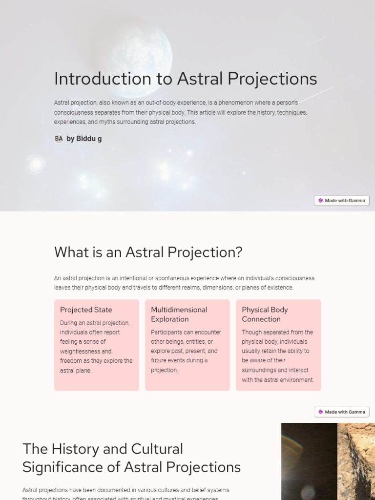 Introduction To Astral Projections | PDF | Astral Projection | Experience