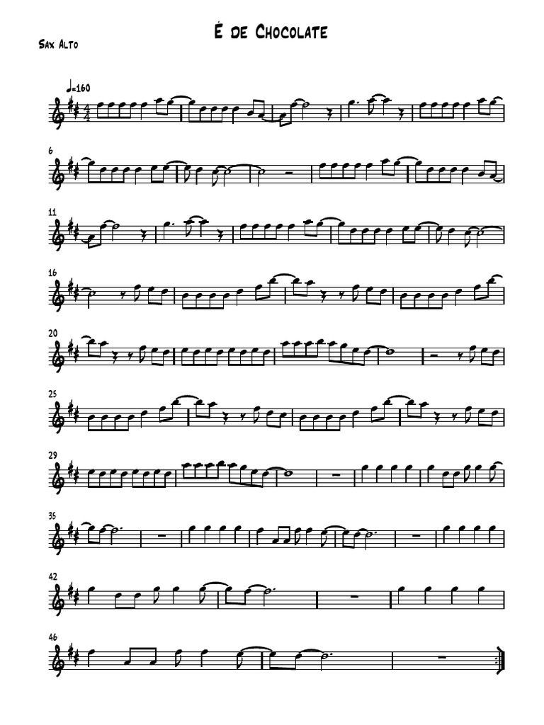 Partitura de Sax Alto em Chocolate | PDF