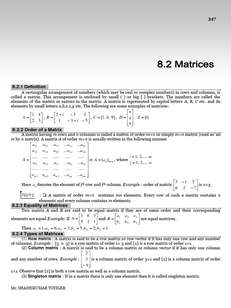 Martices Part 1 and 2 | PDF | Matrix (Mathematics) | Functional Analysis