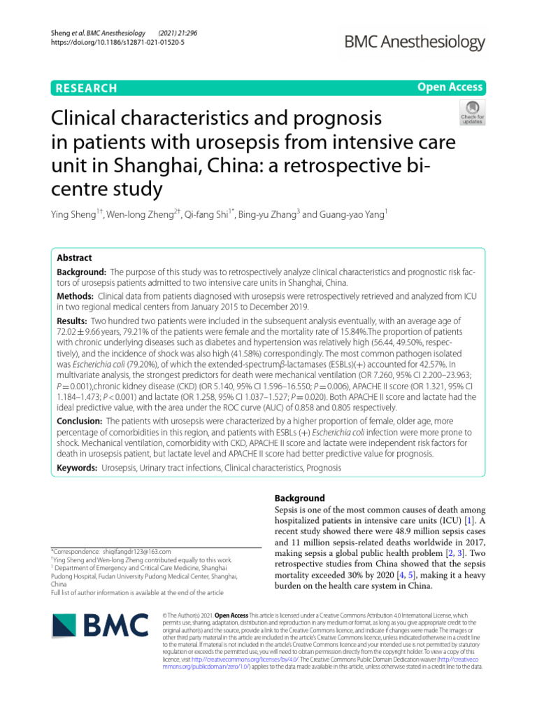 Sheng 2021 - Clinical Characteristics and Prognosis in Patients With ... Sheng 2021 - Clinical Characteristics and Prognosis in Patients With ...