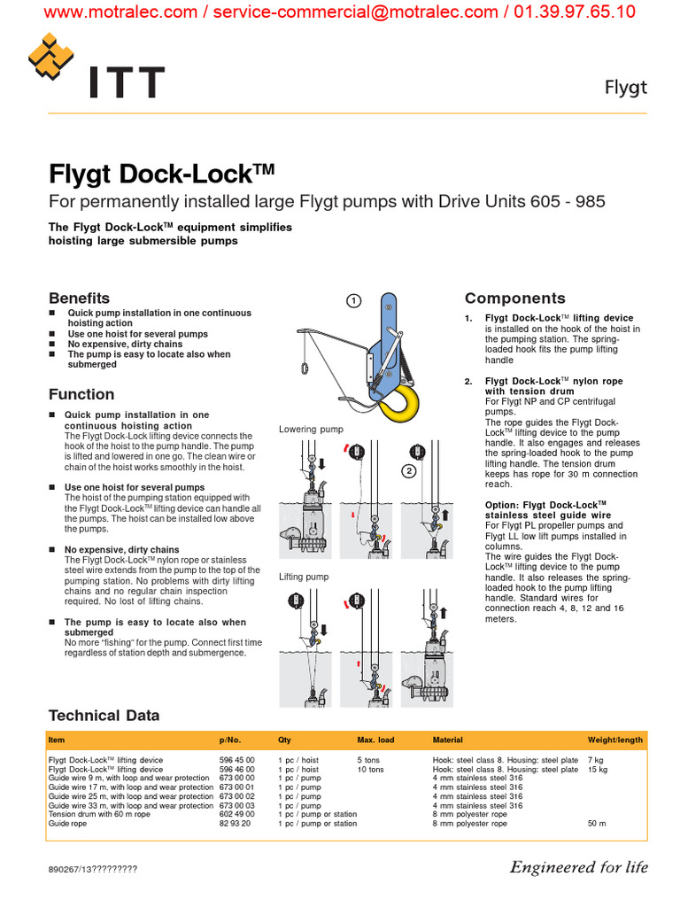 Flygt DOCK LOCK English | PDF | Pump | Rope
