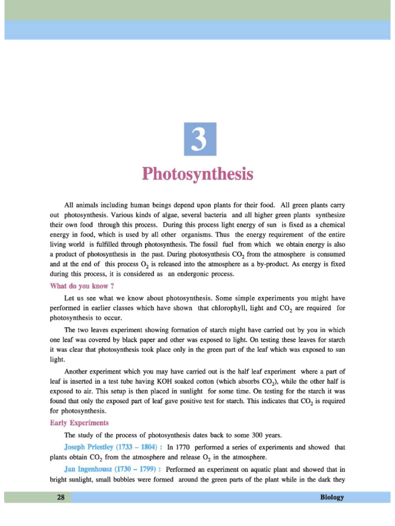 Chap3 Photosynthesis GSEB STD 12 | PDF