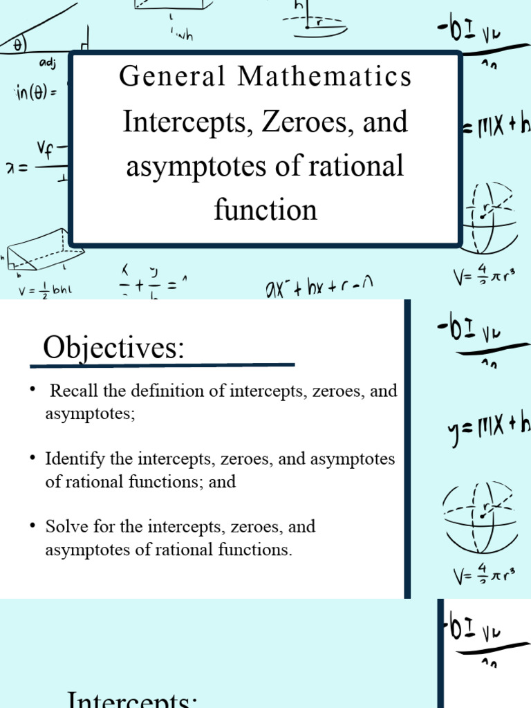 Intercepts Zeroes and Asymptotes of Rational Function | PDF | Asymptote ...