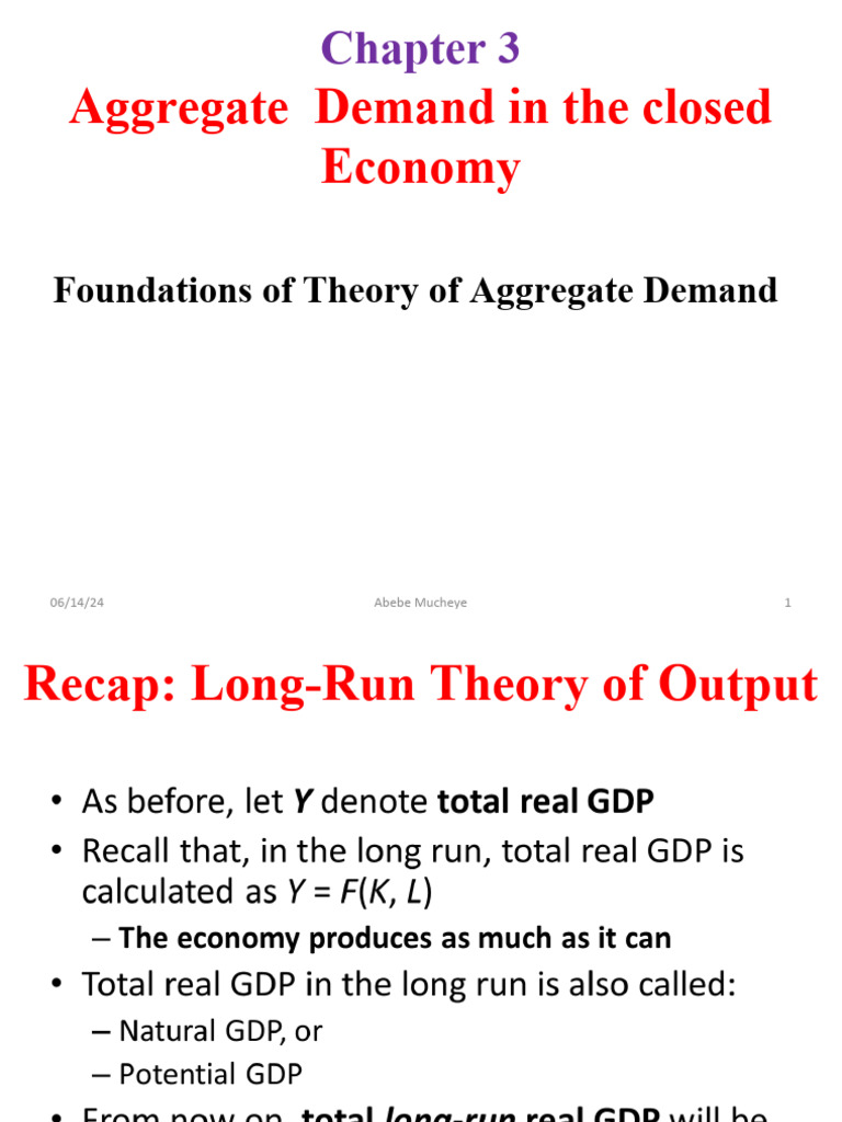 Aggregate Demand PPT | Download Free PDF | Consumption (Economics) | Long Run And Short Run