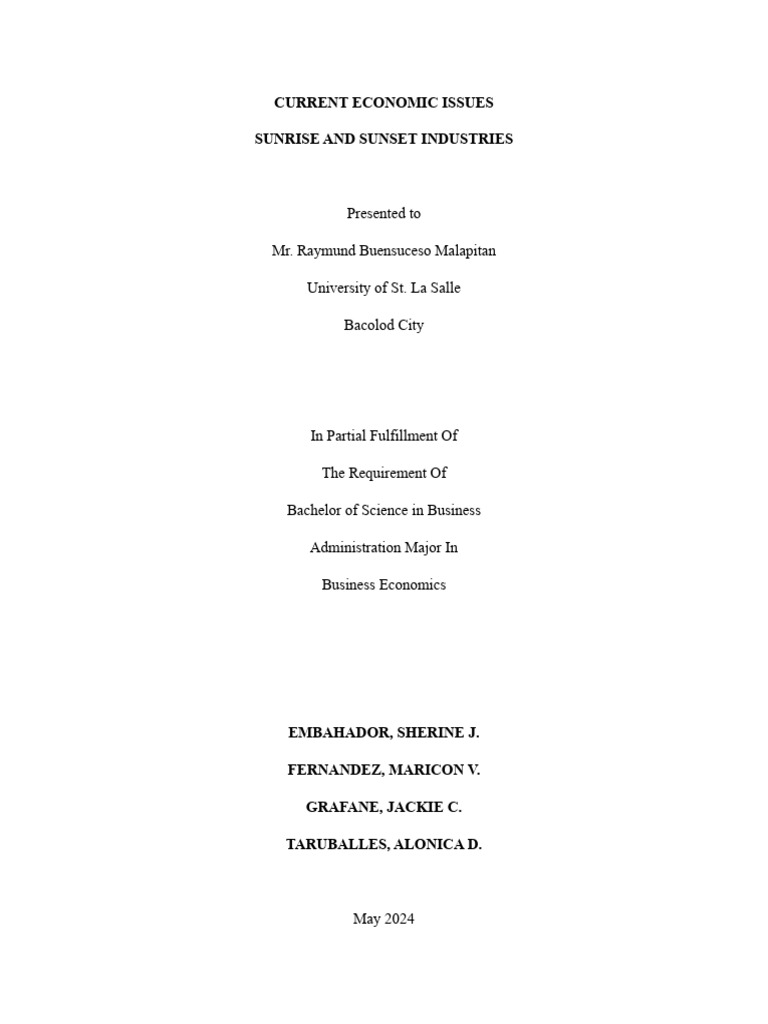 Sunrise vs. Sunset Industries Explained | PDF | Innovation | Economic ...