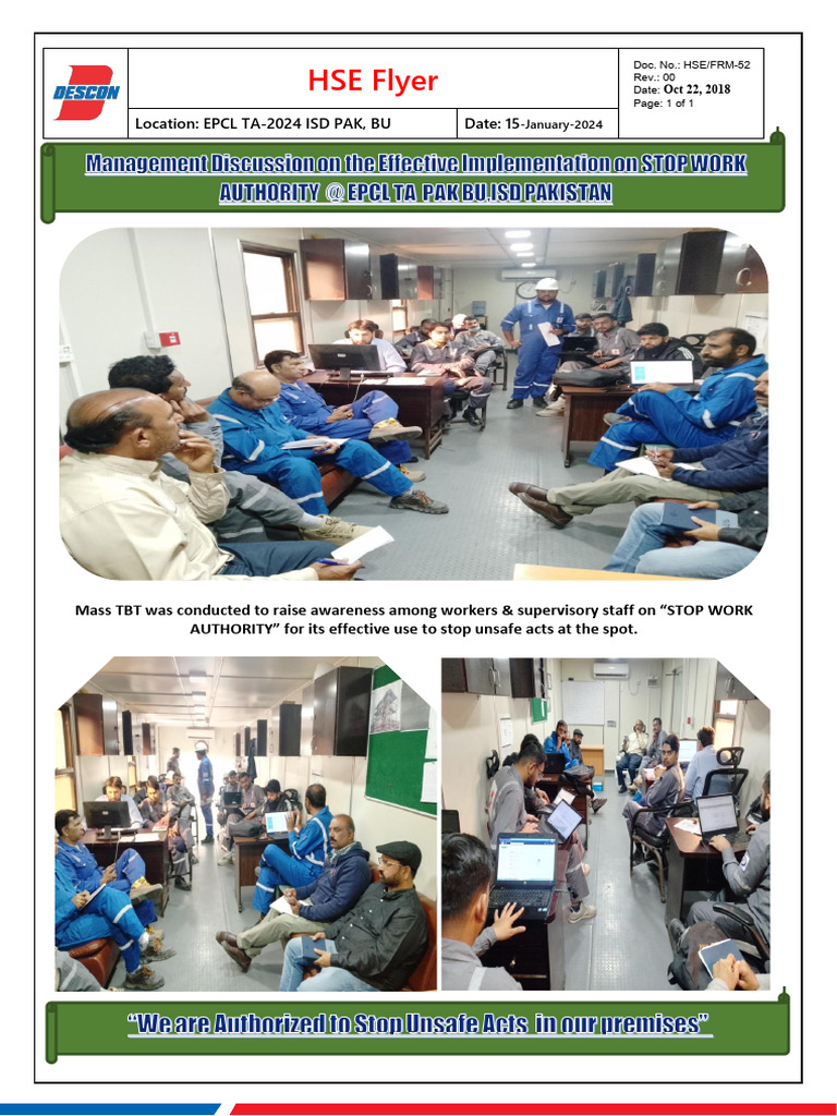 HSE Flyer Managment Meeting To Discuss Effective Implementation On Stop ...