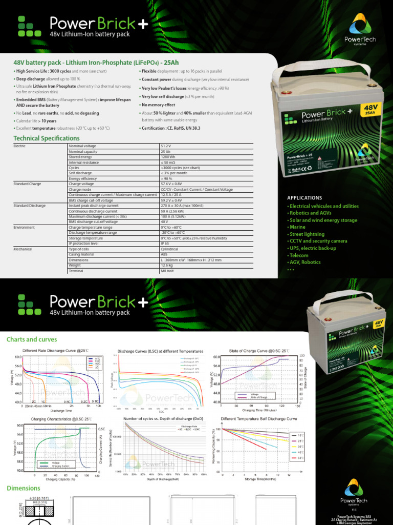 PowerBrick_PRO+_48V_25Ah_Lithium-Ion_battery | PDF | Lithium Ion ...