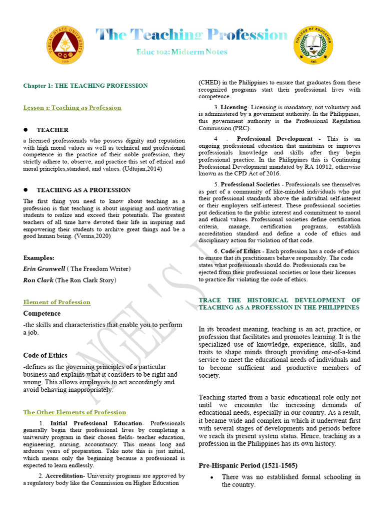 Educ 102 Midterm Reviewer | PDF | Teachers | Learning