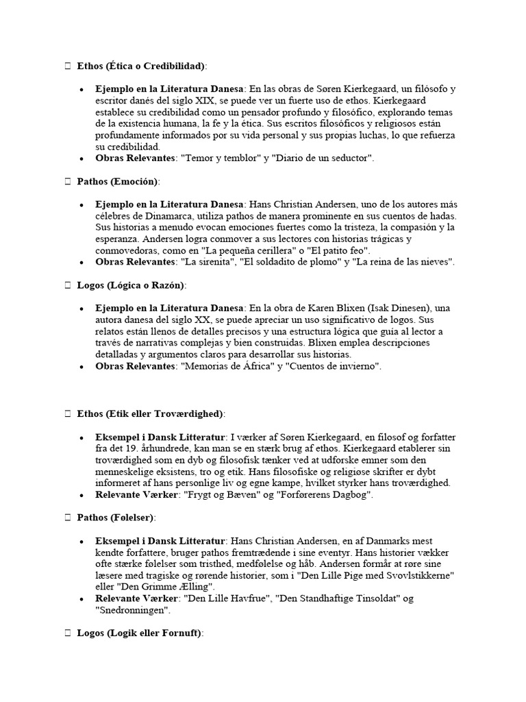 Etos, Patos y Logos | Descargar gratis PDF | Literatura danesa | Dinamarca
