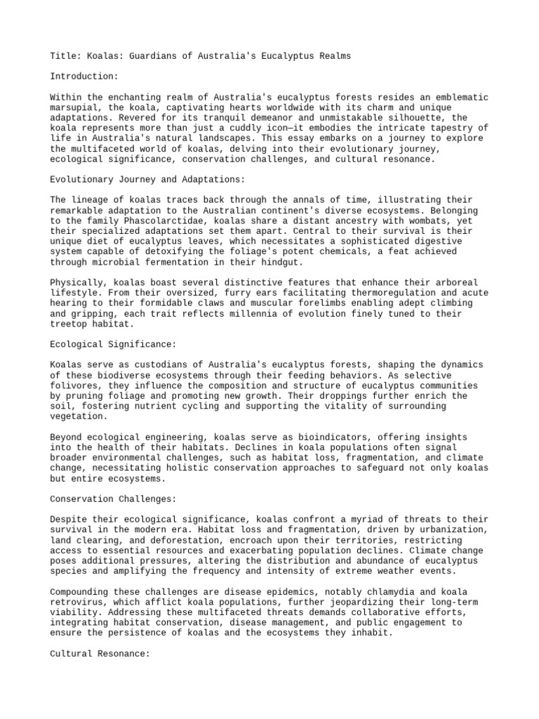 hm | PDF | Koala | Conservation Biology