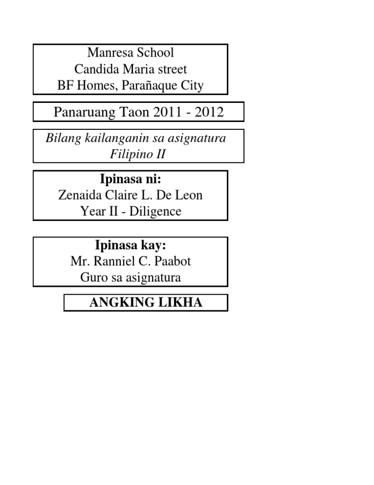 Filipino Folder | PDF