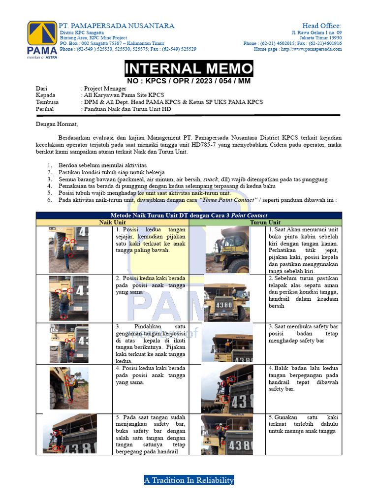 Memo Naik Dan Turun Unit HD - Rev1 Tanda Tangan | PDF