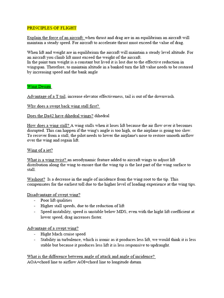 Principles of Flight | PDF | Lift (Force) | Turbocharger