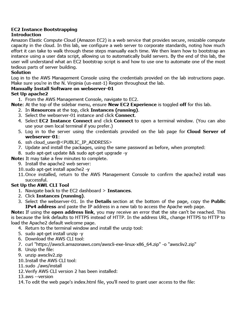 EC2 Instance Bootstrapping | PDF | Cloud Computing | World Wide Web