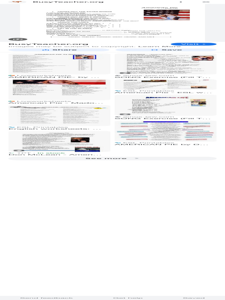 Amarican Pie Don Mclean Worksheet - Google Search | PDF