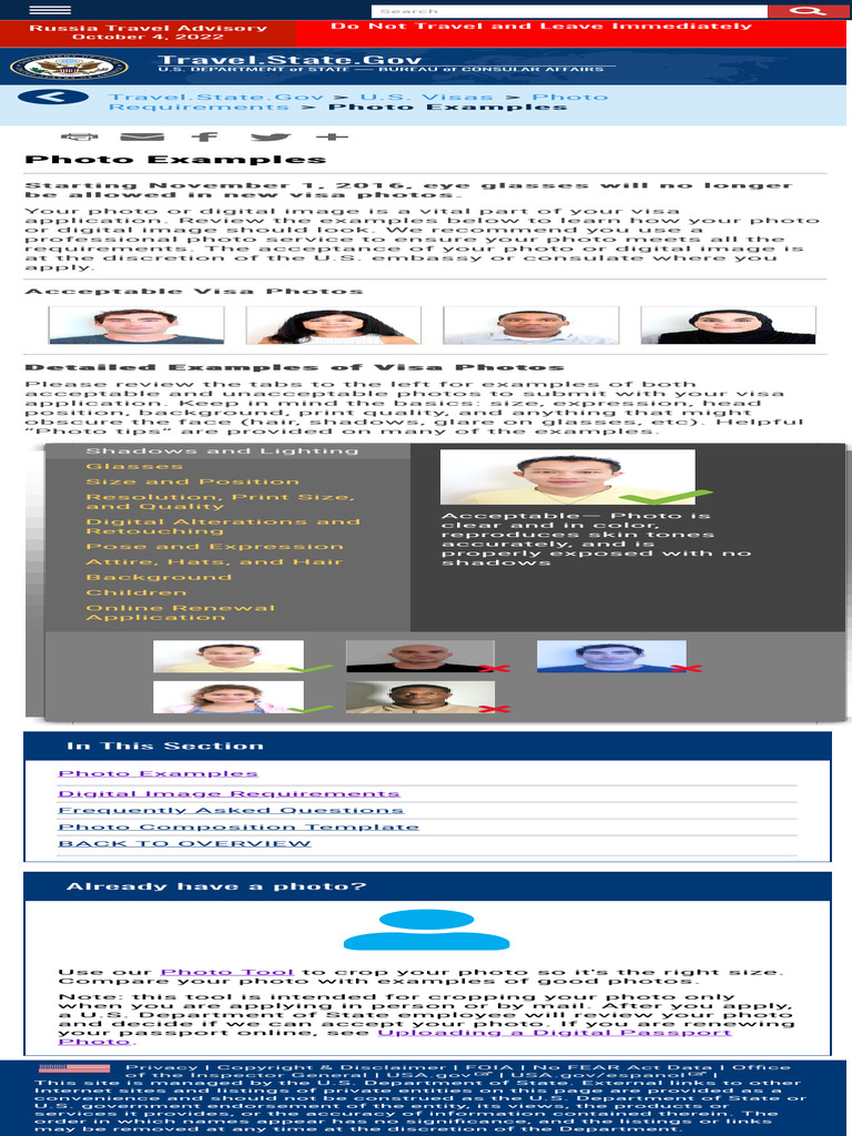 Photo Examples | PDF | Travel Visa | United States Department Of State