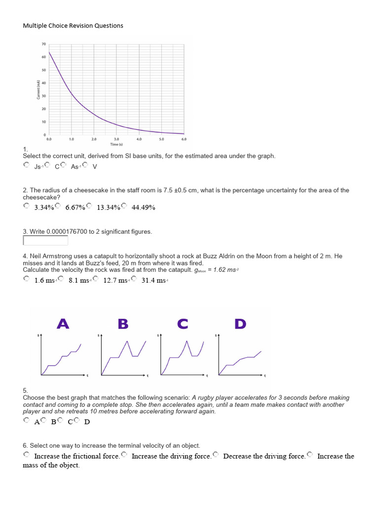Y12 MCQ Miscellanous Practice | PDF | Redshift | Force