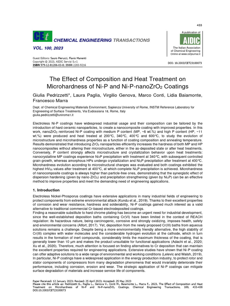 The Effect of Composition and Heat Treatment On Microhardness of Ni-P ...