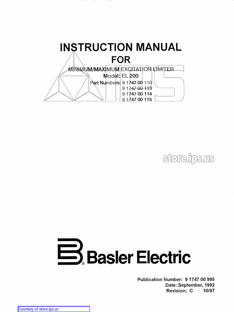 Basler Electric Instrution Manual | PDF | Power Supply | Transformer