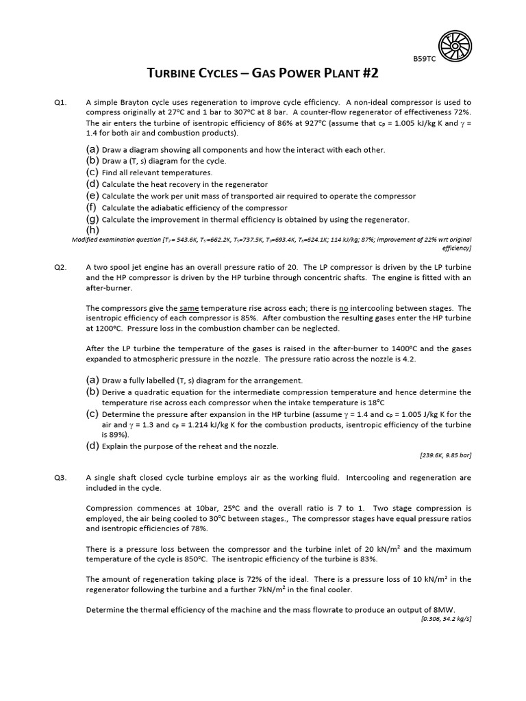 Gas Power Plant #2 | PDF | Turbine | Gases