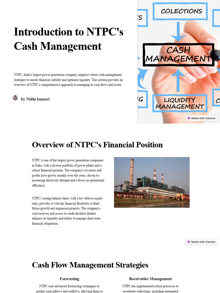 NTPC's Cash Flow Management Strategies | PDF | Market Liquidity ...