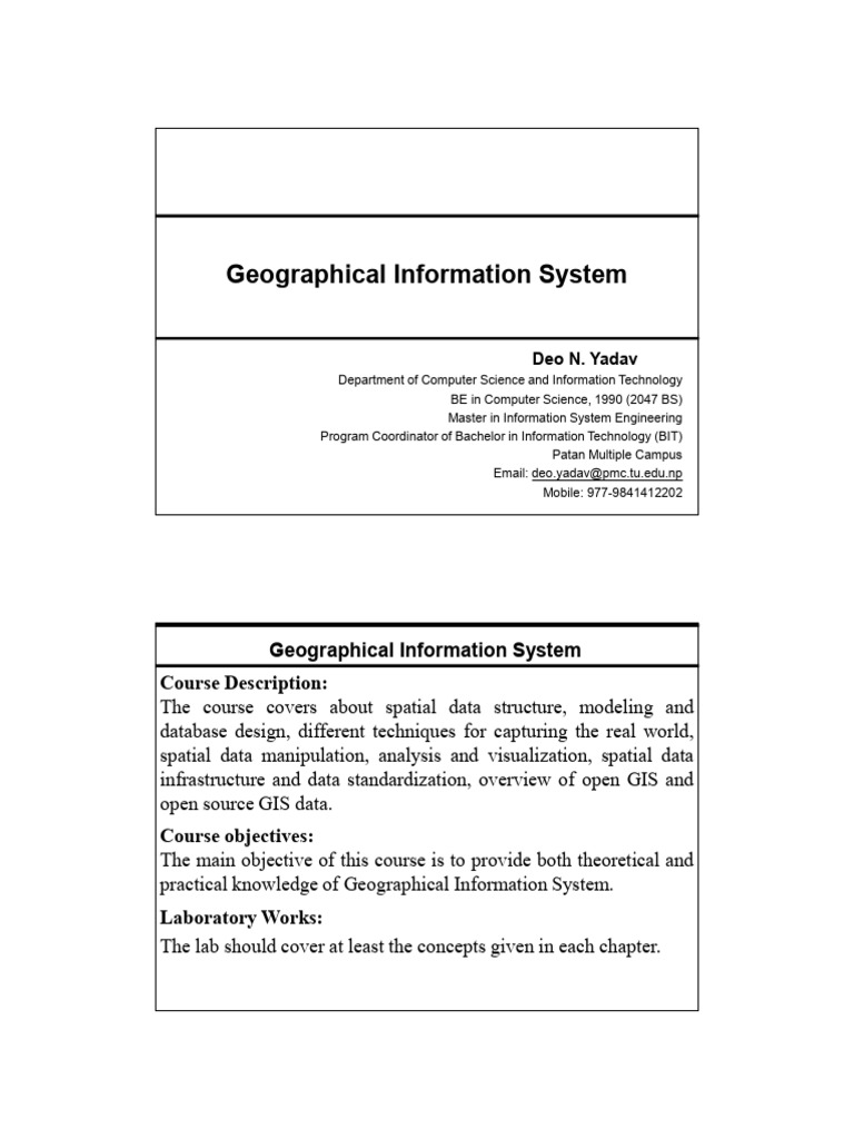 GIS Course Overview and Applications | PDF | Geographic Information ...