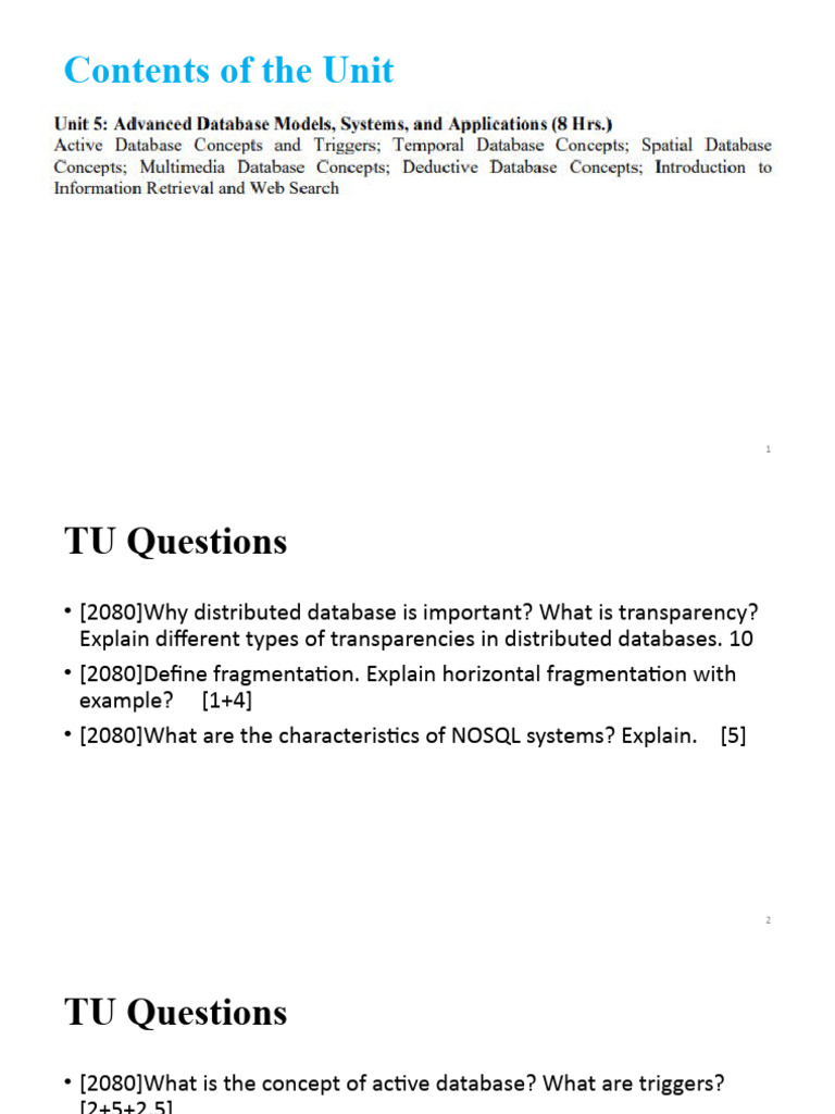 Unit 5 | PDF | Databases | Spatial Analysis