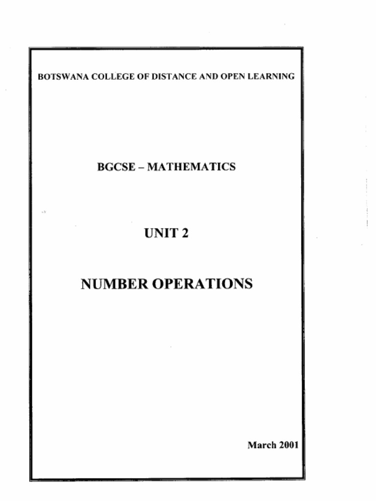 Maths Unit 2 Main | PDF
