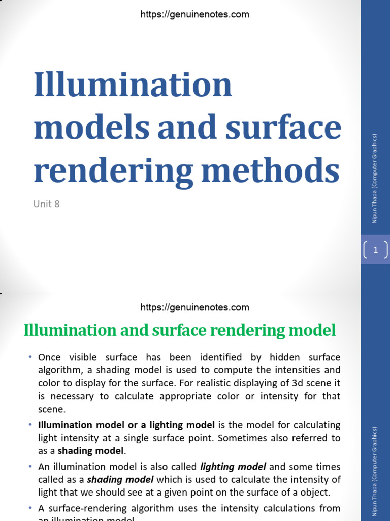 UNIT_8 Illumination Models and Surface Rendering Methods Copy | Download Free PDF | Rendering ...