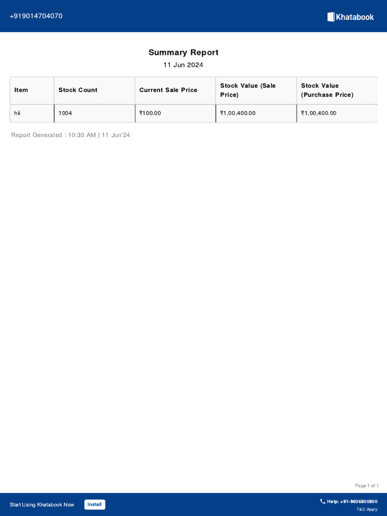 Inventory Summary Report 11.06.2024 10.30.06.AM | PDF