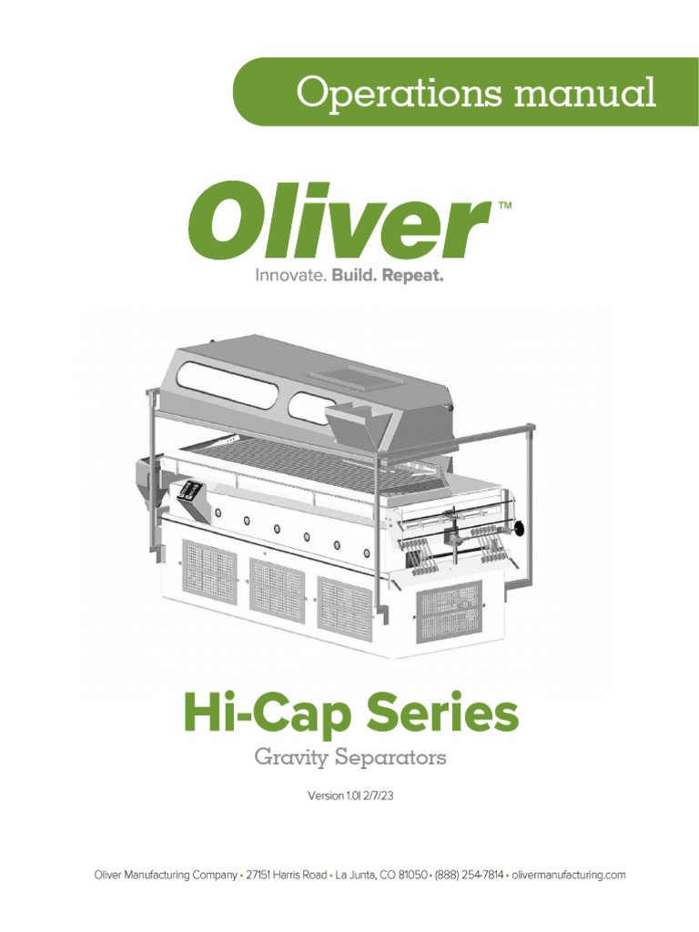 Hi Cap Gravity Separator Manual | PDF | Equipment | Manufactured Goods