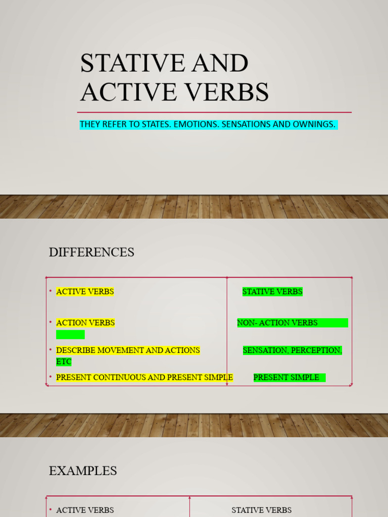 Stative and active verbs (1) | PDF