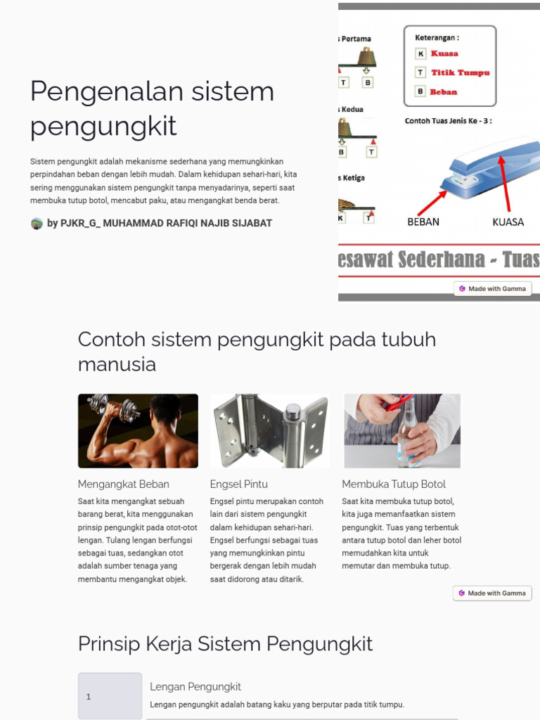 Pengenalan Sistem Pengungkit | PDF