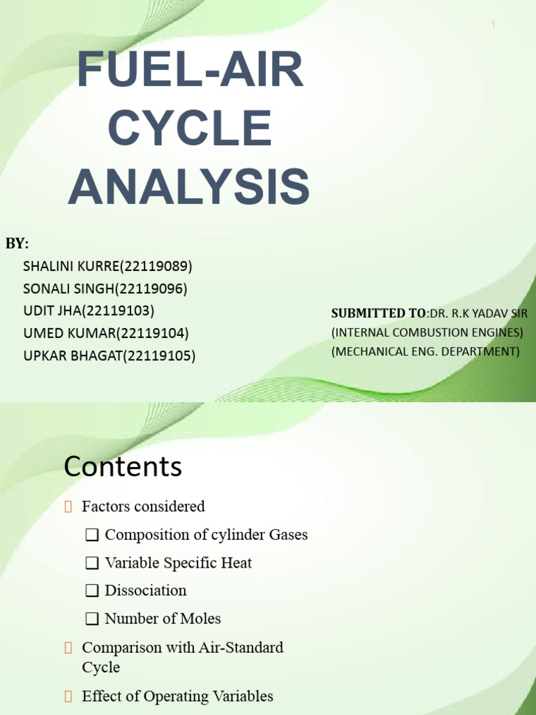 fuel air cycle & their analysis | Download Free PDF | Combustion ...