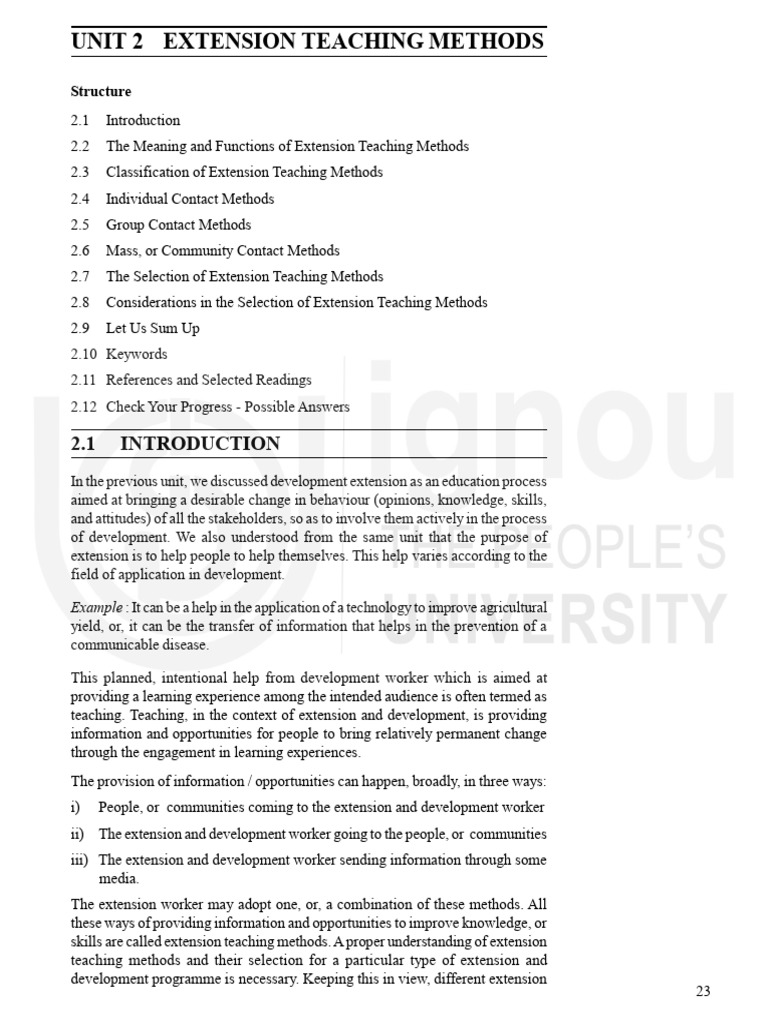 extension teaching method | PDF | Teaching Method | Learning extension teaching method | PDF | Teaching Method | Learning