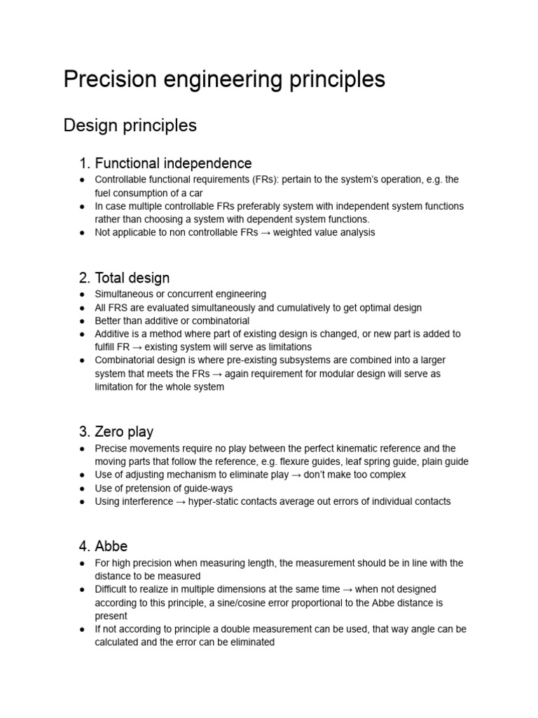 Summary precision engineering principles | PDF | Machining | Bearing ...